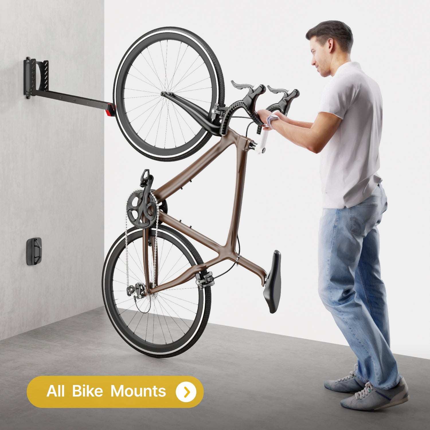 monTEK Swivel Bike Wall Mount | Heavy Duty Vertical Rack